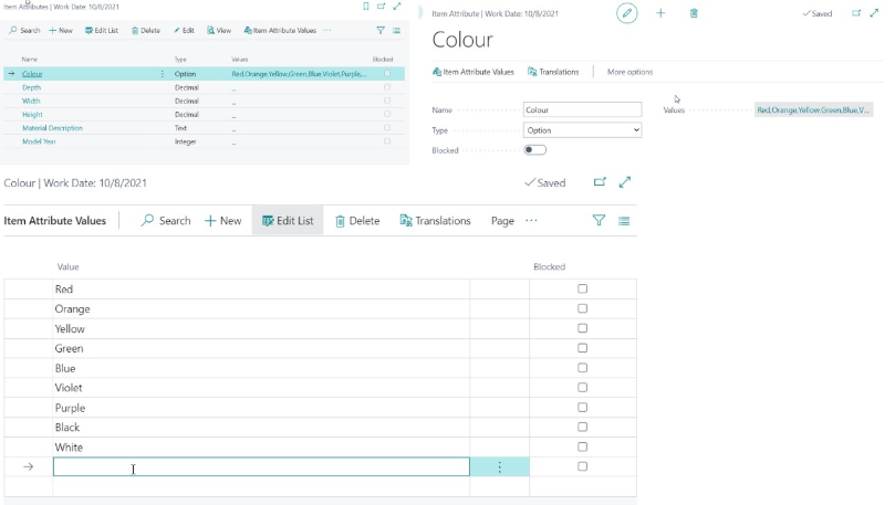 Item Attributes for Dynamics 365