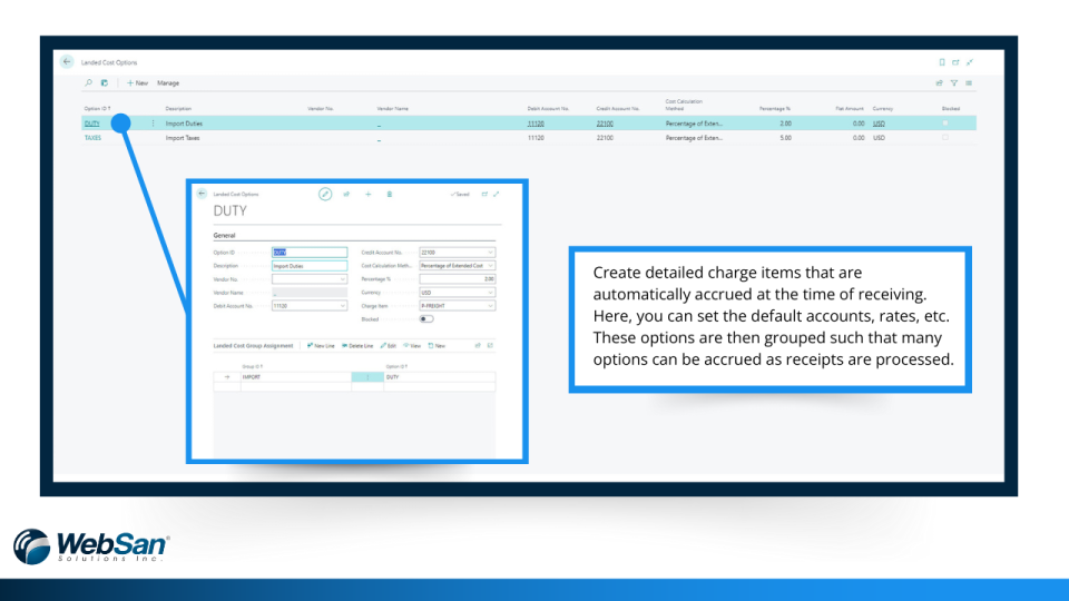 Landed Cost Validator | Microsoft AppSource | WebSan Solutions Inc.